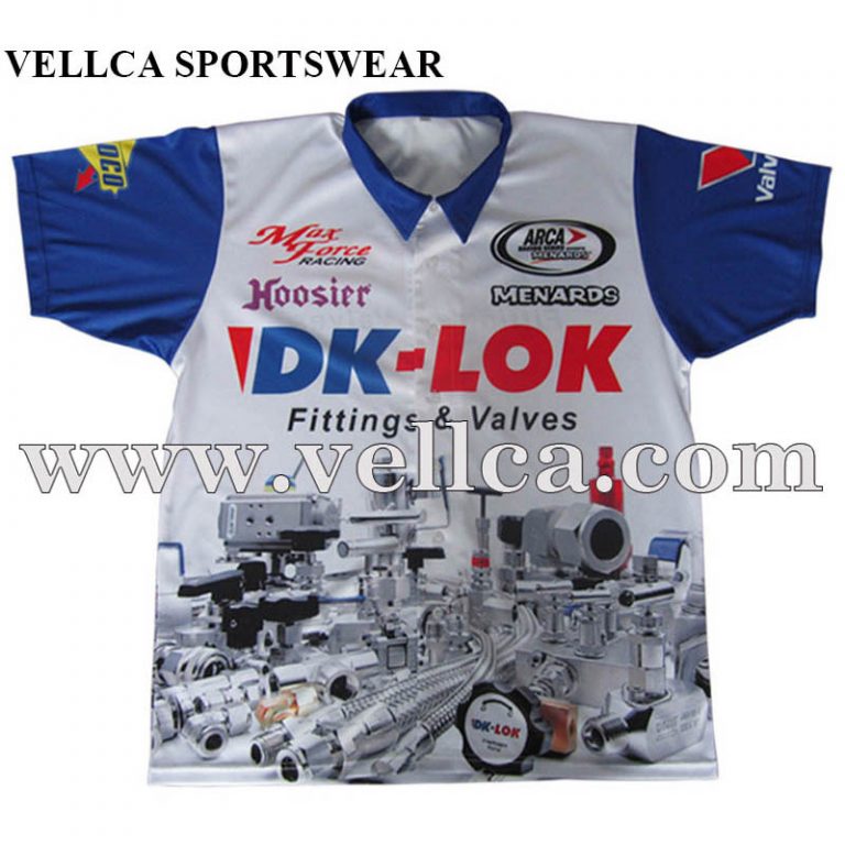 100% Polyester Dry Fit Custom Sublimation Racing Polo Shirts | Vellca ...