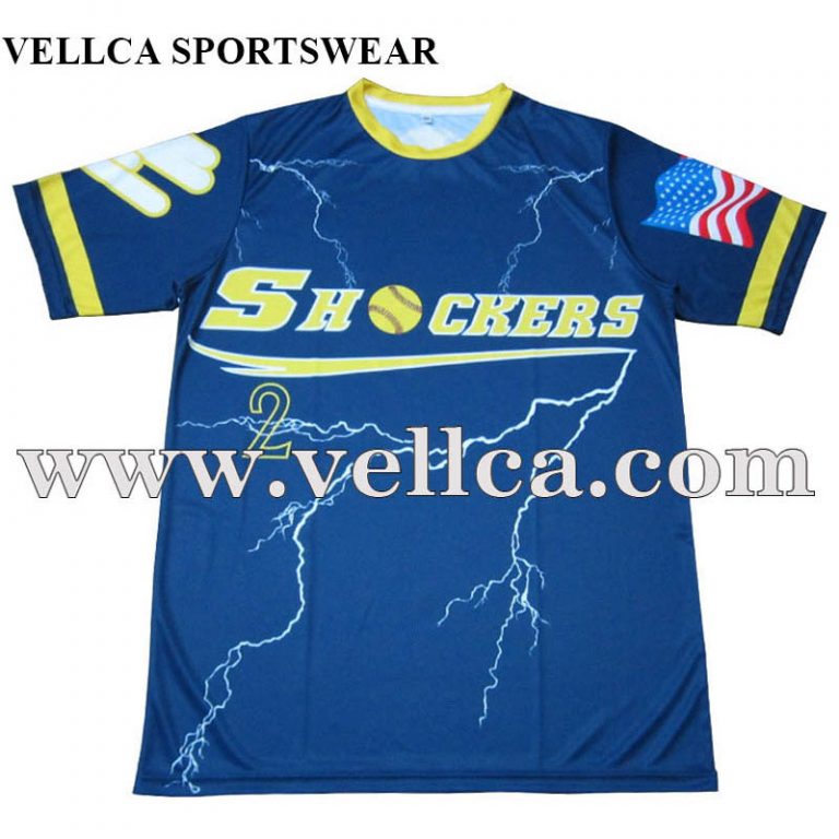 Cheap Custom Sublimated Crew Neck USA Mens Softball Jersey | Vellca ...